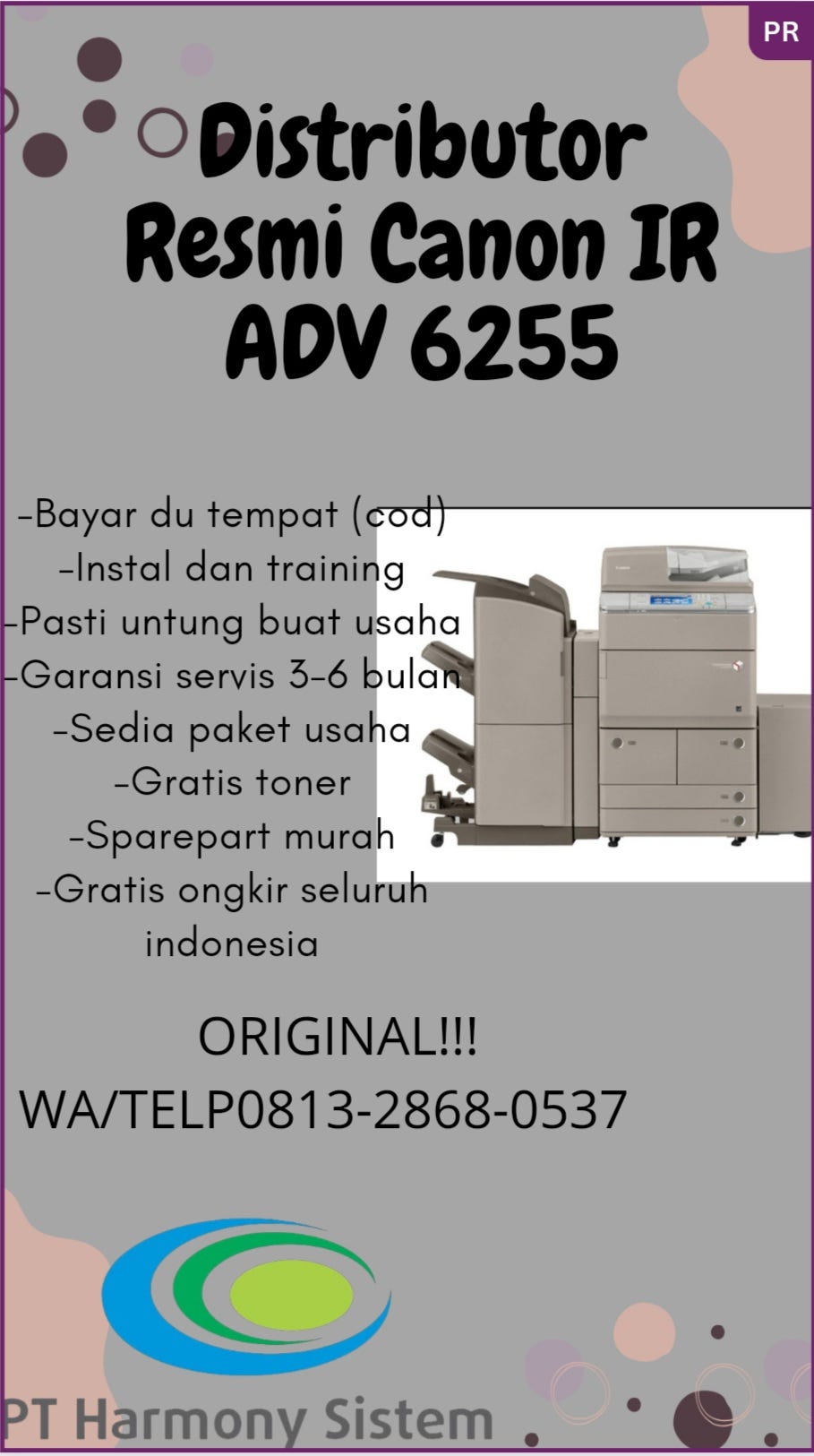 Distributor 4 Distributor Resmi Canon IR ADV 6255 ORIGINAL!!! WA/TELP0813–2868–0537, Canon IR ...