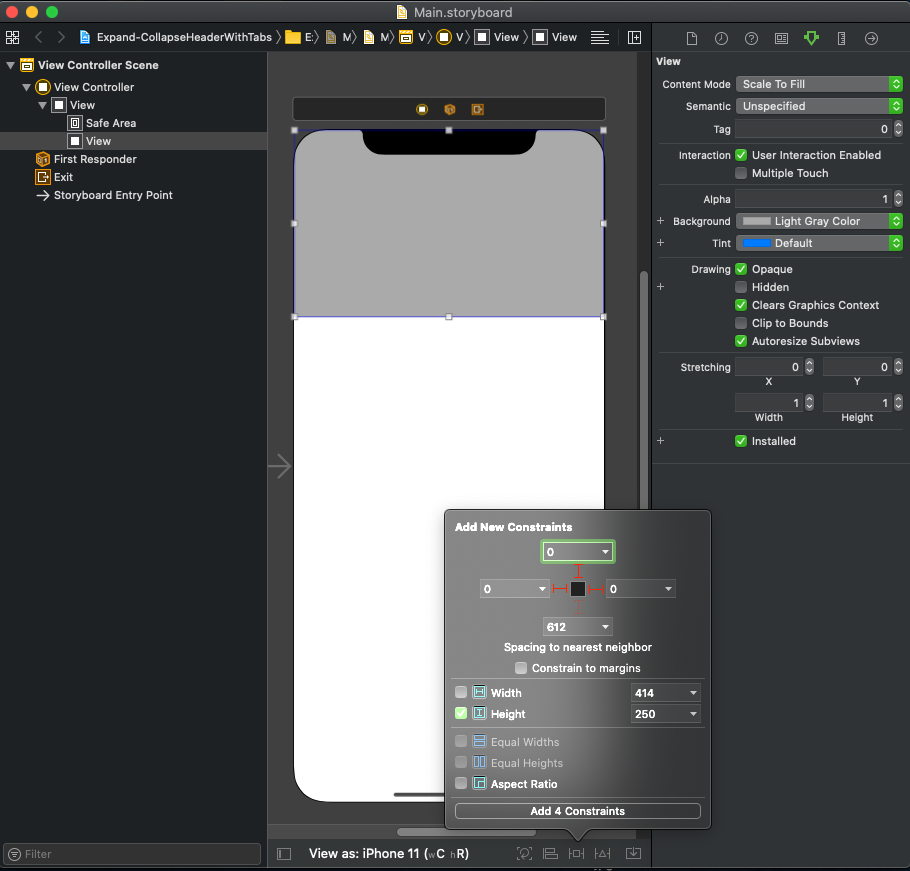 Collapse/Expand HeaderView With Tabs Part1 | by yusef naser | SwiftCairo | Medium