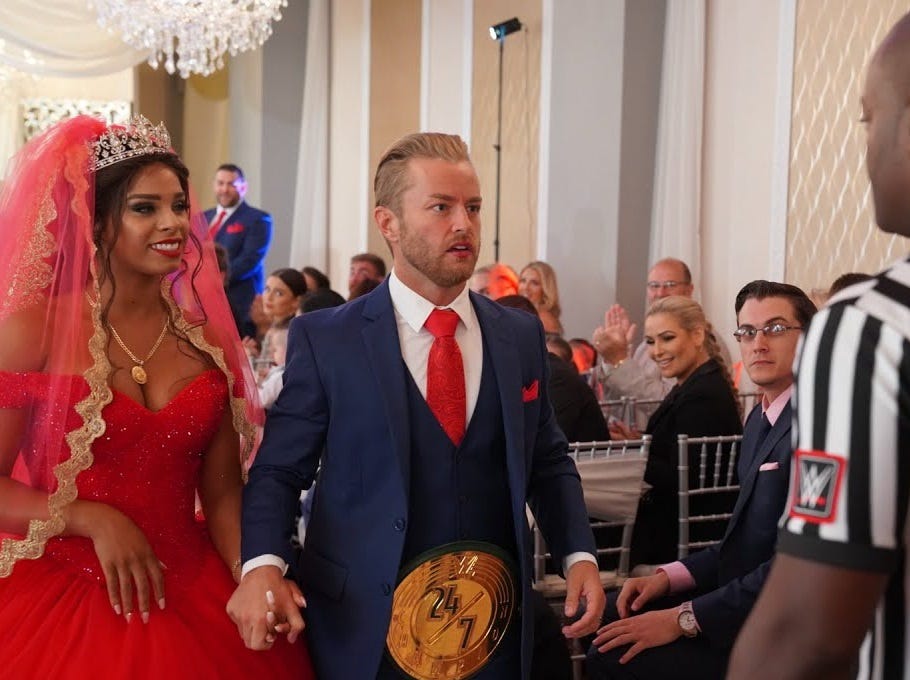 Former WWE 24/7 Champion Drake Maverick With His Title On His Wedding ...