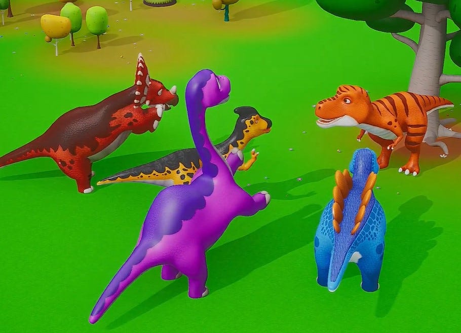 Funny Dinosaurs Fun Play with T-Rex Dinosaur in Jungle - Funny ...