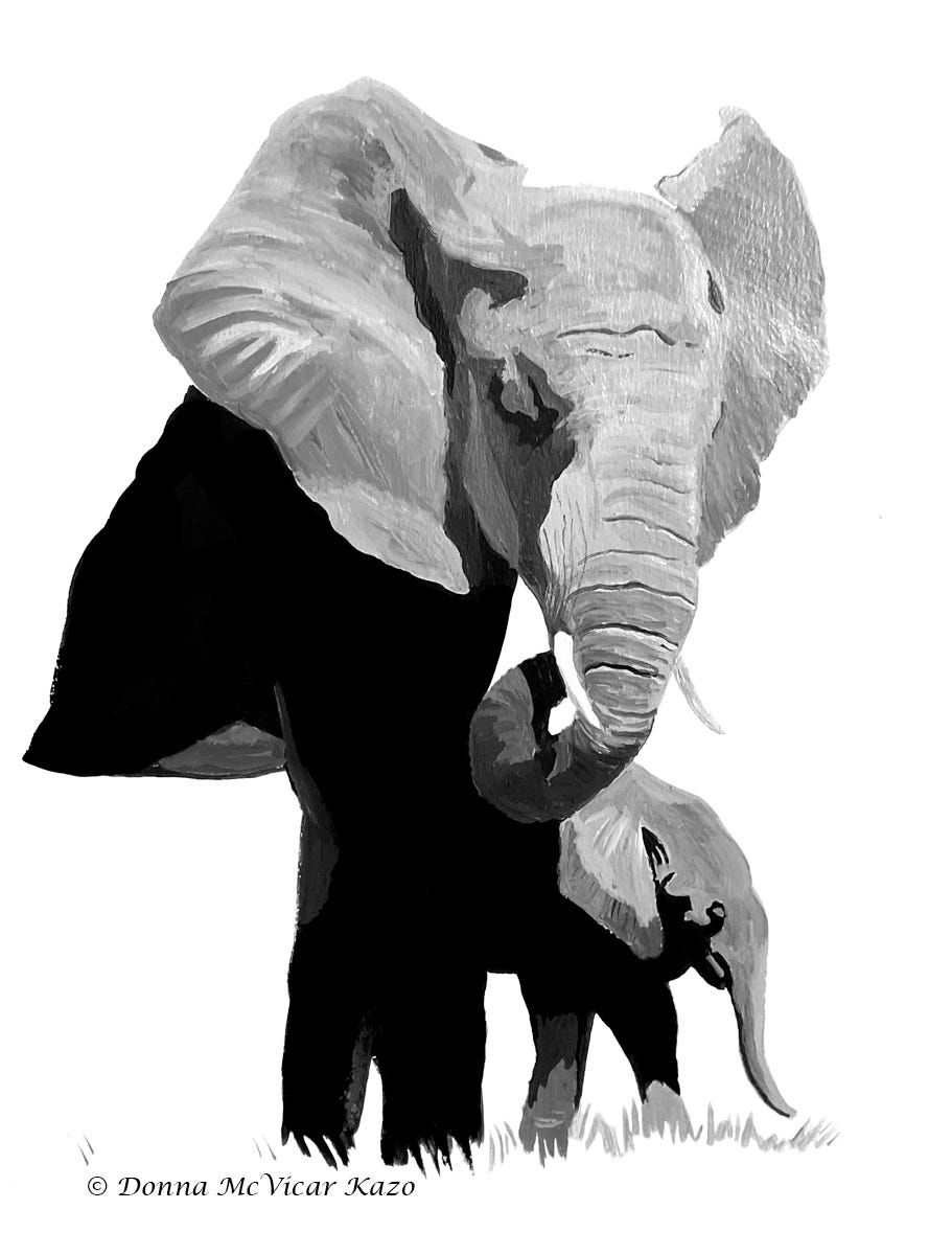 “African Elephant Value Study”. Day 111 of my artwork retrospective ...