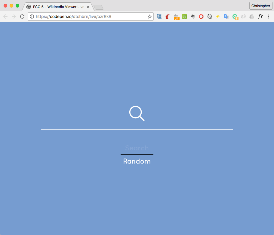 Free Code Camp / Wikipedia Viewer | by Christopher Ditchburn | Medium