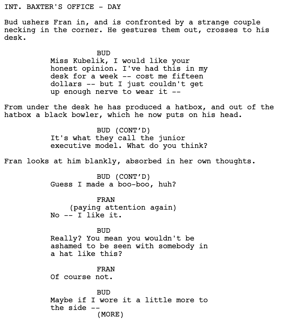 Script To Screen: “The Apartment” | by Scott Myers | Go Into The Story