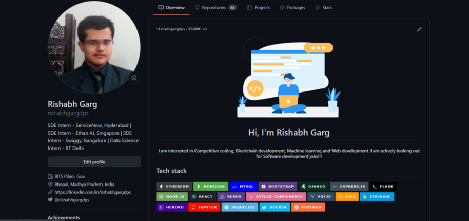 Building a Good GitHub Profile page | by Rishabh Garg | BITS-Pilani ...
