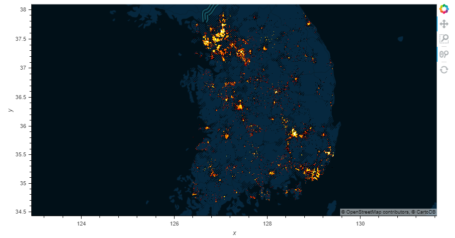 Dask와 Datashader를 이용한 공간 빅데이터 시각화 | by DHL | Medium