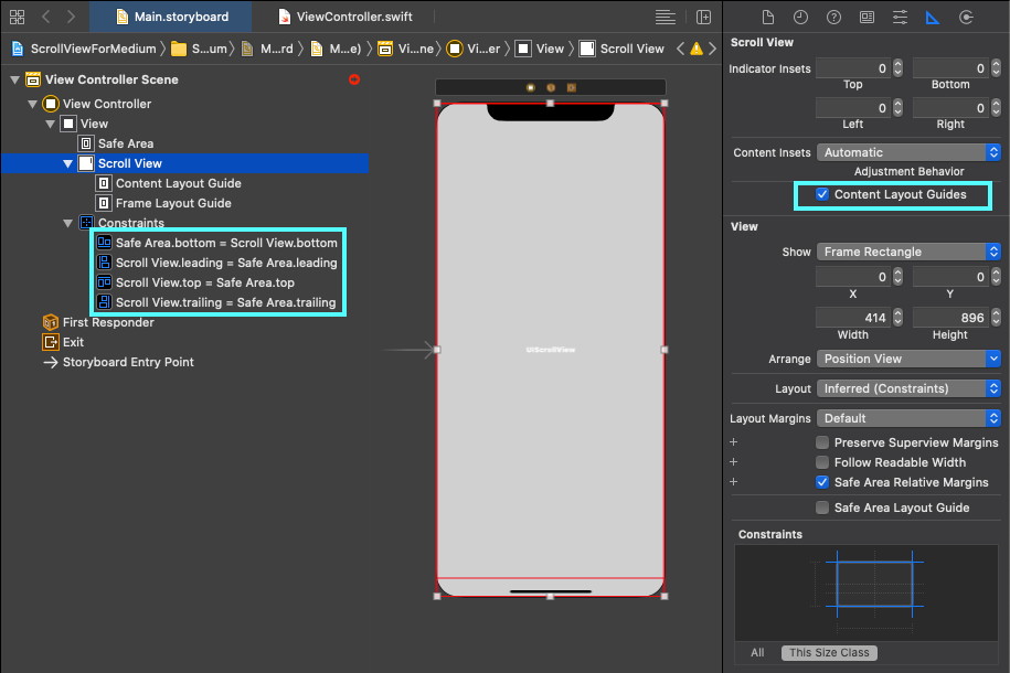 UIScrollView Content Layout Guide with Auto Layout in Interface Builder - Hasancan Akgündüz - Medium