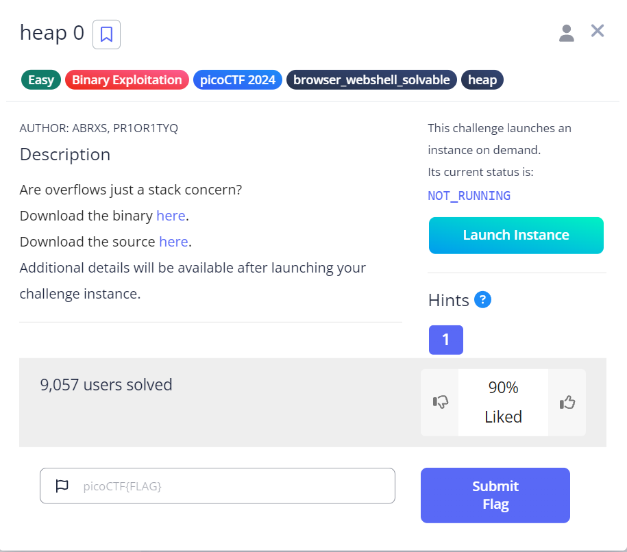 heap 0 — PicoCTF Writeup. Day 28 | by Eric H | Medium