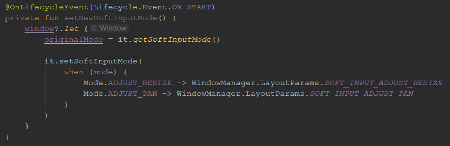 Change windowSoftInputMode for fragment with LifecycleObserver | by Dmitry Mersiyanov | Medium