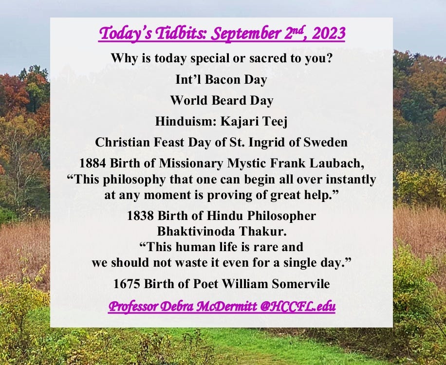 Today’s Tidbits 9/2/2023. Today’s Tidbits 9/2/2023 | by Debra McDermitt ...