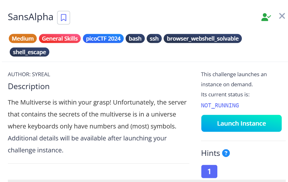 picoCTF Write‑up — SansAlpha. Tags: shell, globbing, wildcard, bash ...