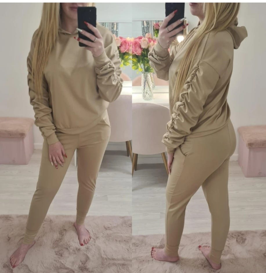 Phoebe Lounge Suit /Stone Sizes 8/10,12/14,16/18 & 18/20 available. £27 ...