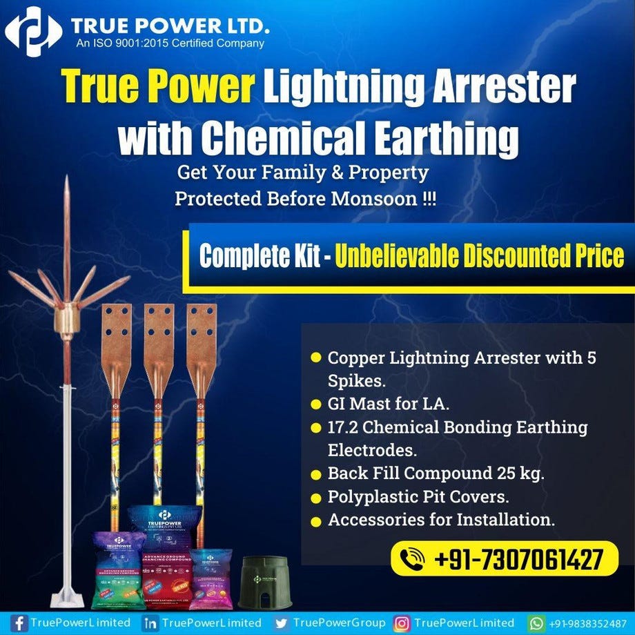 Chemical Earthing & Lightning Arresters Manufacturers in Noida - True ...