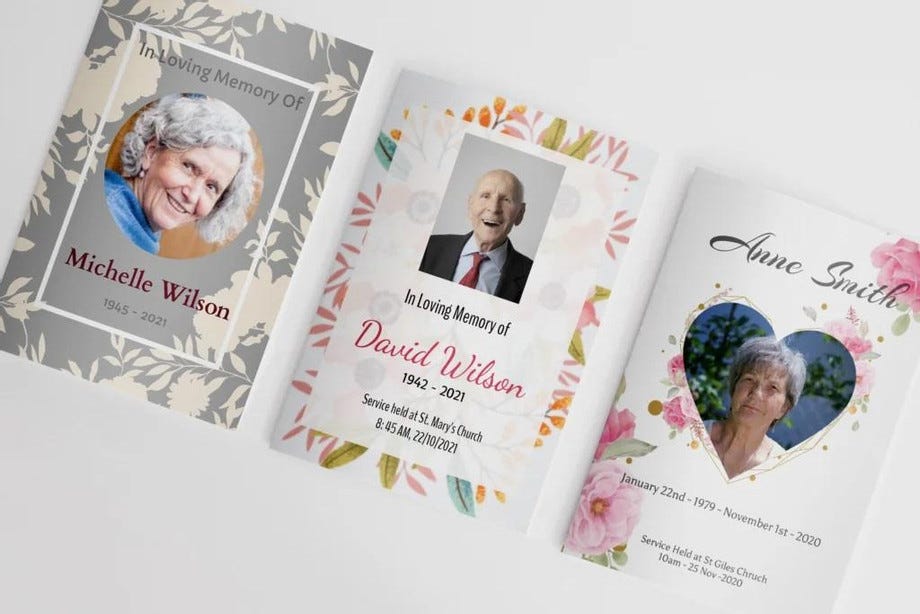 Print Modified Memorial service Writing material On-Request | by ...