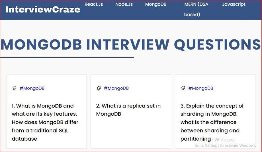Top 5 Intermediate MongoDB Interview Questions for Experienced Developers | by interview craze ...