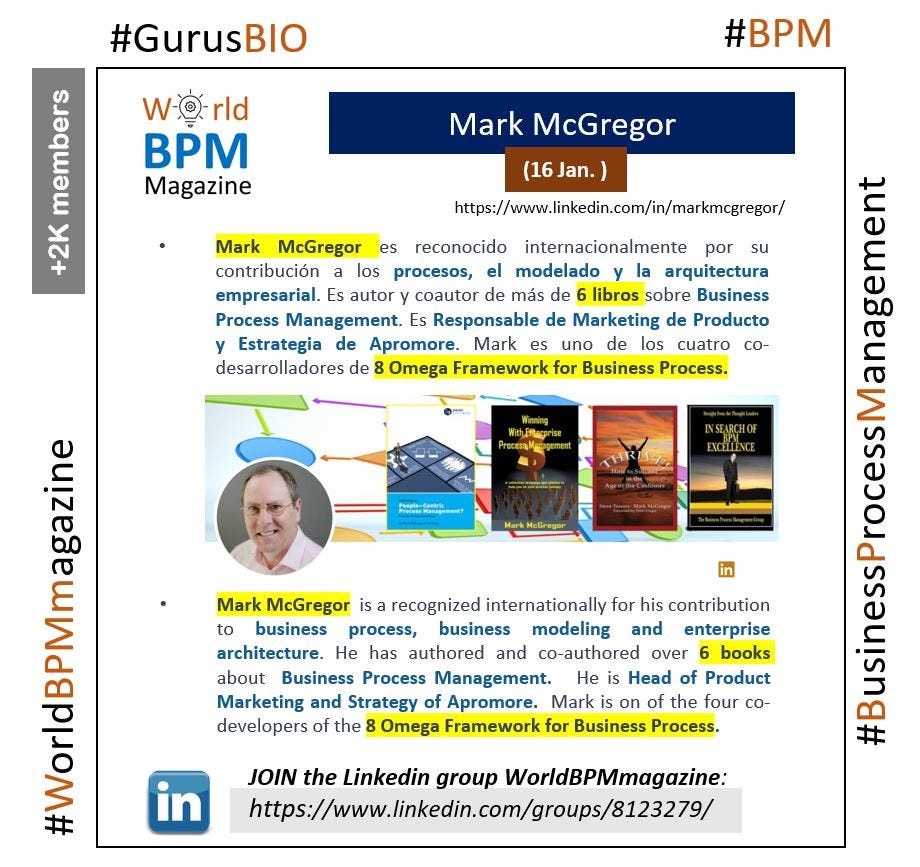 #GuruBIO: Mark McGregor: Author of books on Business Process Management ...