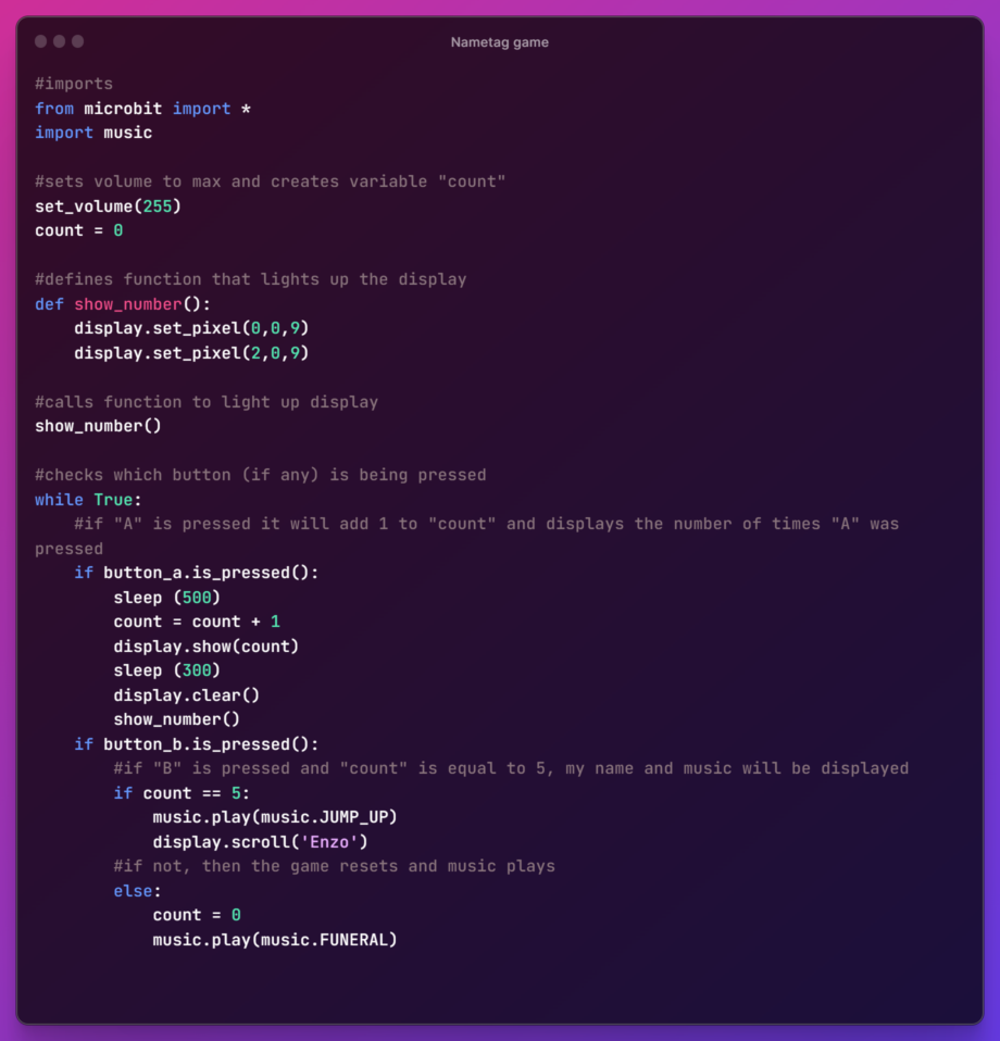 Lab 1: Nametag Game. Documentation for the Fundamentals of… | by Enzo ...