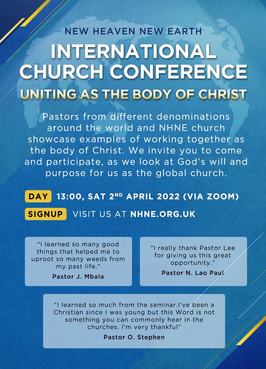 International Church Conference hosted by Shincheonji New Heaven New ...