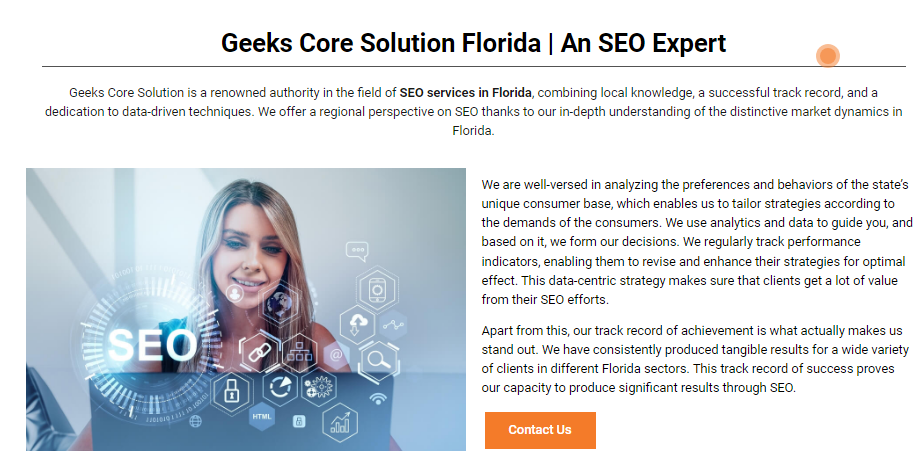 SEO Services in Florida | Contact us today- Geeks Core Solutions | by Geeks Core Solutions | Dec ...
