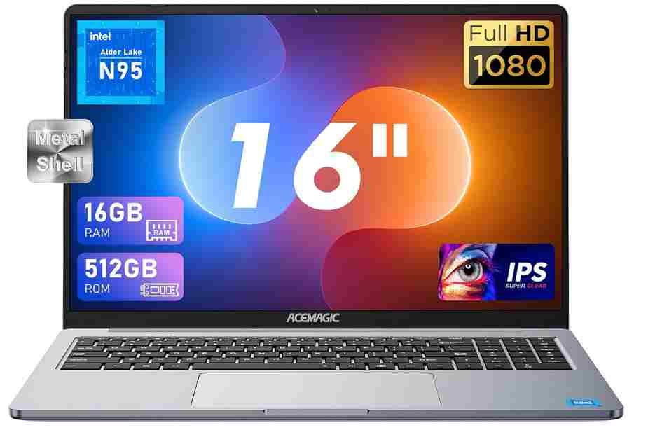 ACEMAGIC AX16: Notebook Potente da 16 Pollici con 16GB RAM e 512GB SSD ...