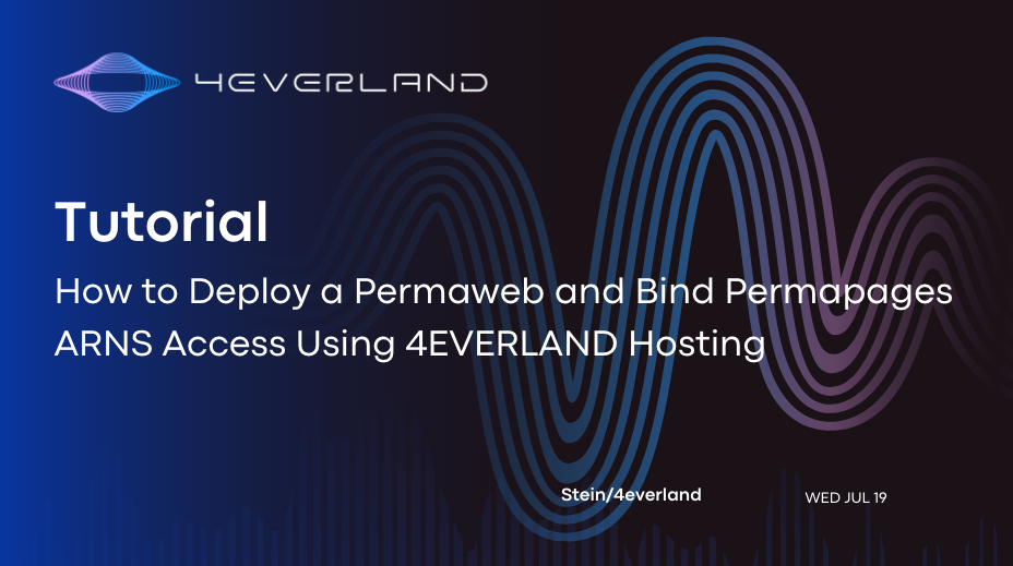 Tutorial: How to Deploy a Permaweb and Bind Permapages ARNS Access Using 4EVERLAND Hosting | by ...