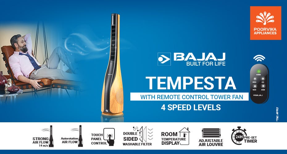 Stay Cool and Command with Ease: Unveiling the Bajaj Tempesta 80 W ...