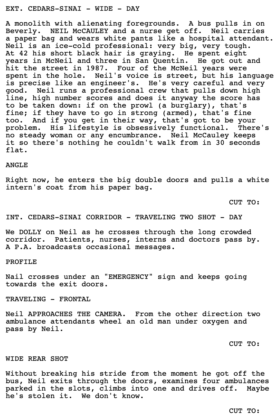 Page One: “Heat” (1995). Written by Michael Mann | by Scott Myers | Go ...