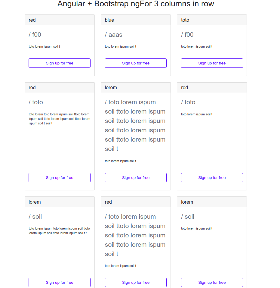 Angular Bootstrap 4 row columns same height | by Miroslav Maksimovic | JavaScript in Plain English