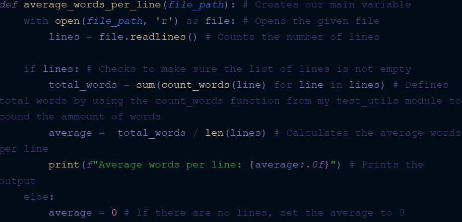 AVERAGE WORDS PER LINE (python tutorial) | by Josiah E | Medium