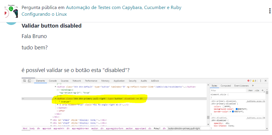 Ruby\Capybara + é possível validar se o botão esta “disabled”? | by Reinaldo Mateus Rossetti ...