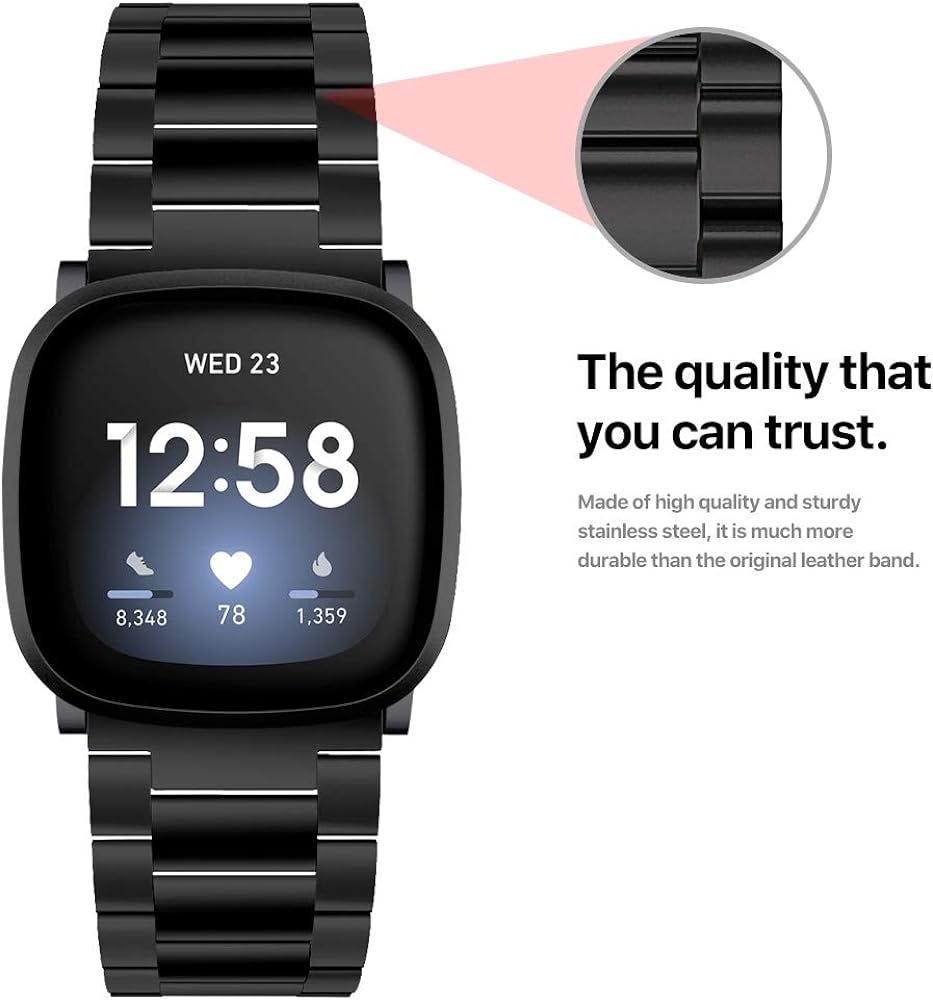 Fitbit Versa 4 Bands Stainless Steel Bands for a Touch of Elegance - DK ...