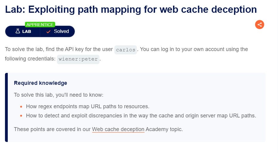 Writeup: Path mapping for web cache deception @ PortSwigger Academy | by Hanzala Ghayas Abbasi ...