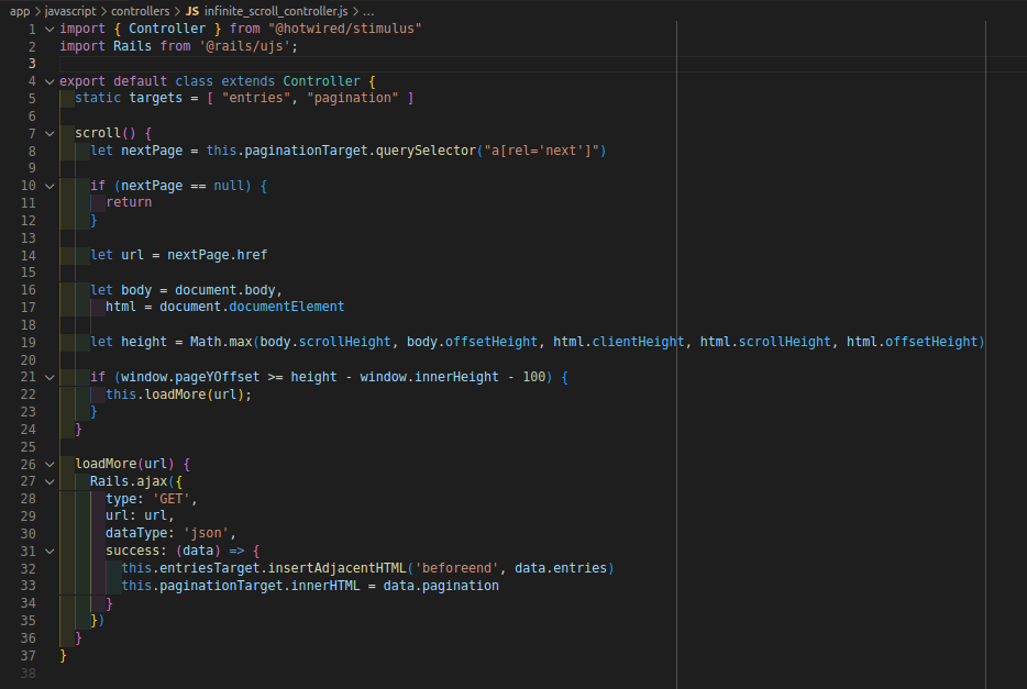 Applying The Infinite Scrolling Feature To Your Rails App With Stimulus Js By Barrosgiovanni