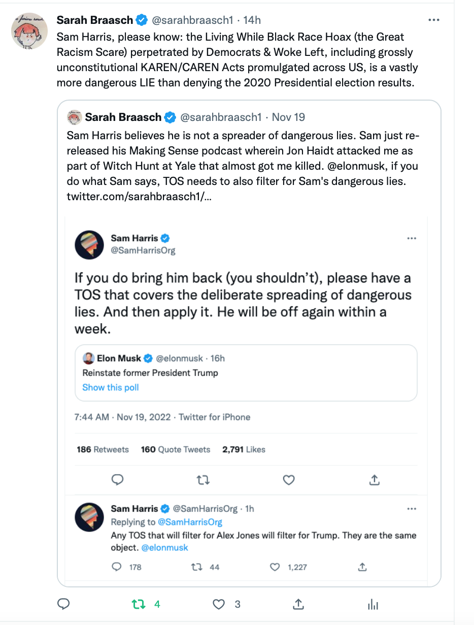 Dangerous Lies: Sam Harris’, Jon Haidt’s, Trump’s, Elon Musk and ...