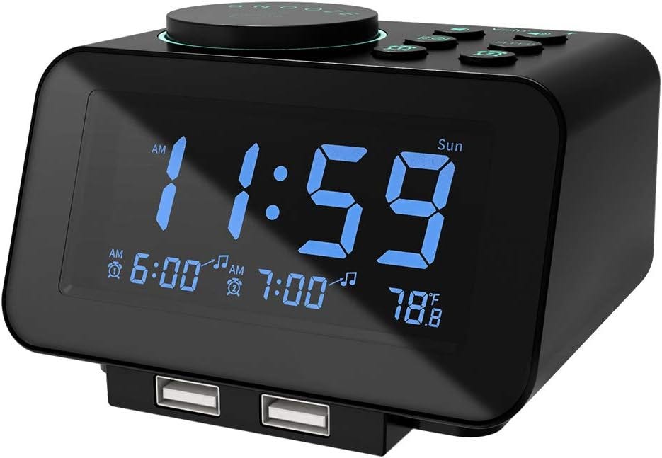 The USCCE Digital Dual Alarm Clock Radio is a feature-rich device ...