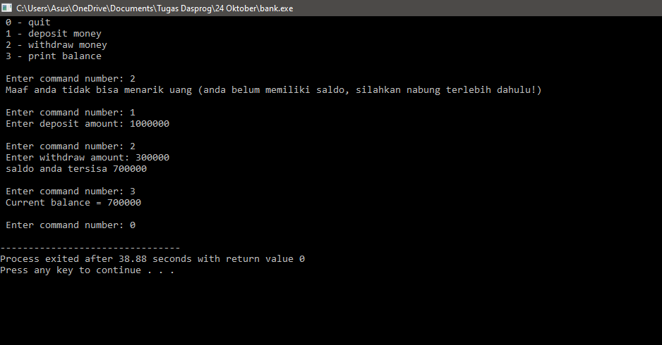 Program Bank Sederhana C++. Oleh Rizkco Fauzan Adhim -1227050117 | by Rizkco Fauzan Adhim | Medium