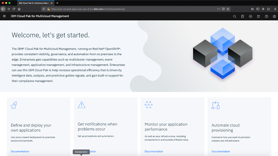 Installing IBM Cloud Pak for MultiCloud Management V1.2.0 on OCP 3.11 ...