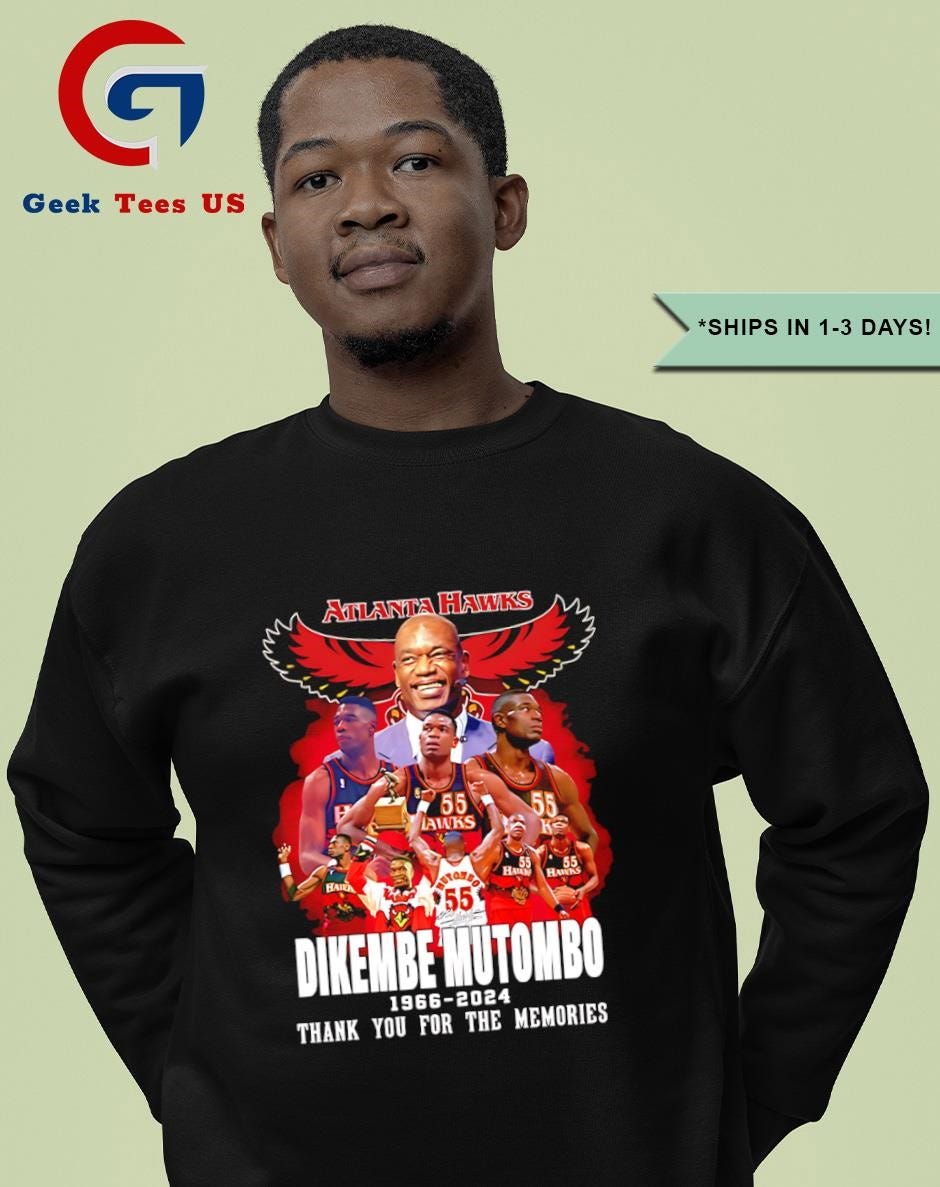 Premium Dikembe Mutombo Atlanta Hawks 1966–2024 thank you for the ...