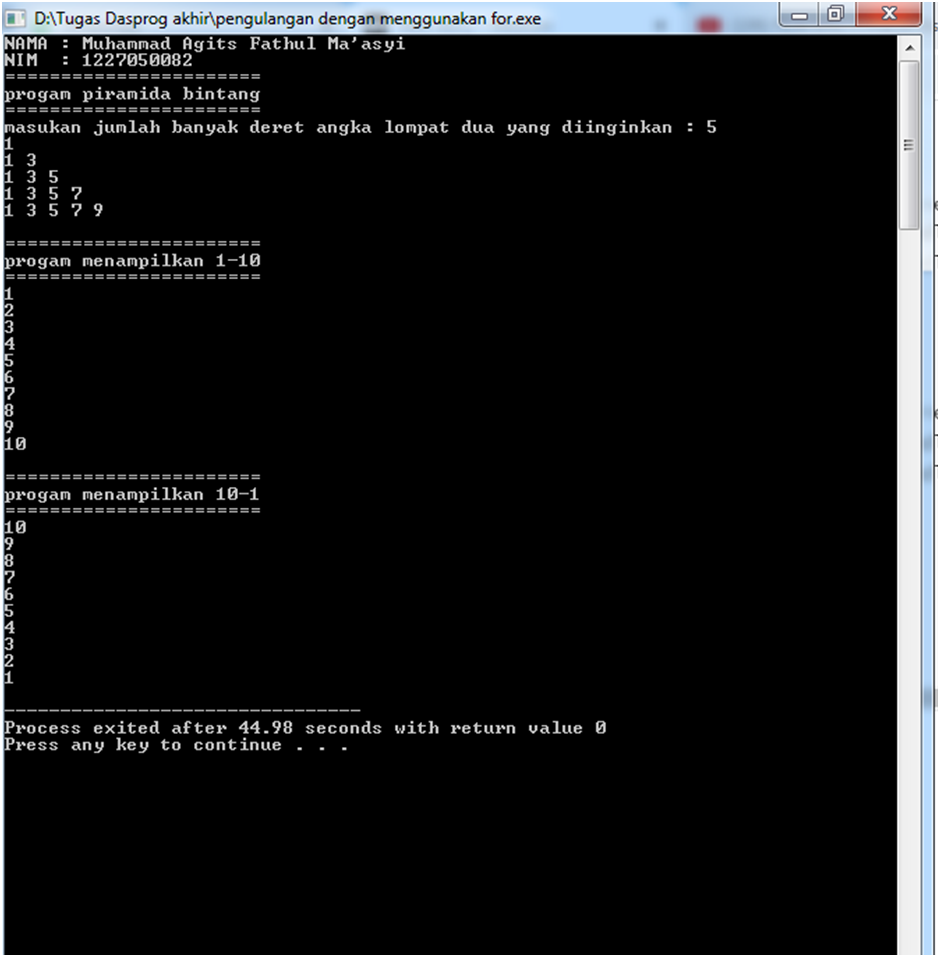 Program Pengulangan dengan Menggunakan Perulangan FOR (3 Contoh Program ...