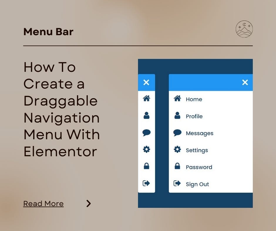 How To Create A Draggable Navigation Menu With Elementor Mir Masuud