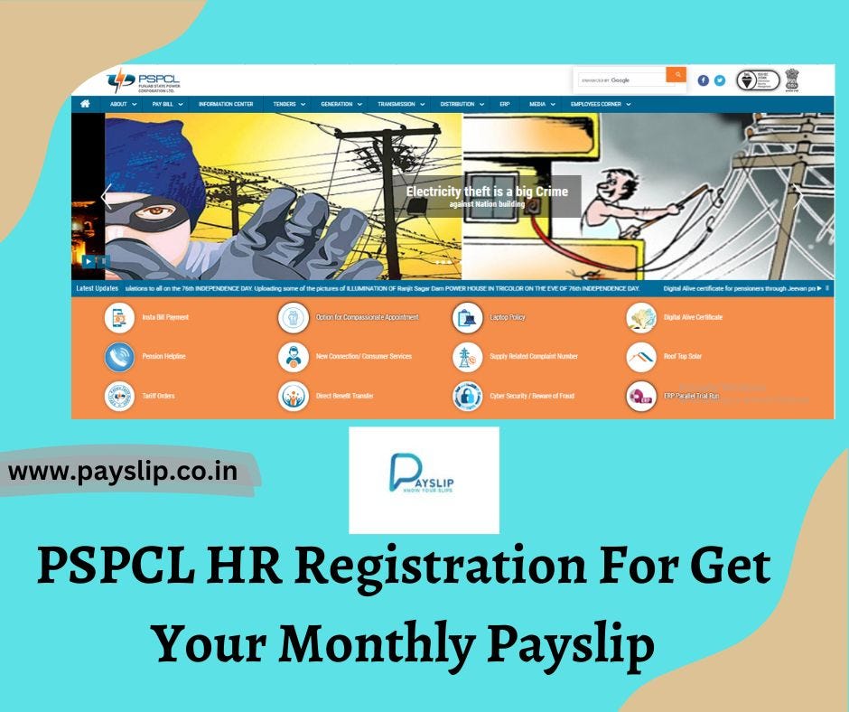 PSPCL HR Registration For Monthly Payslip - Pay Slip - Medium