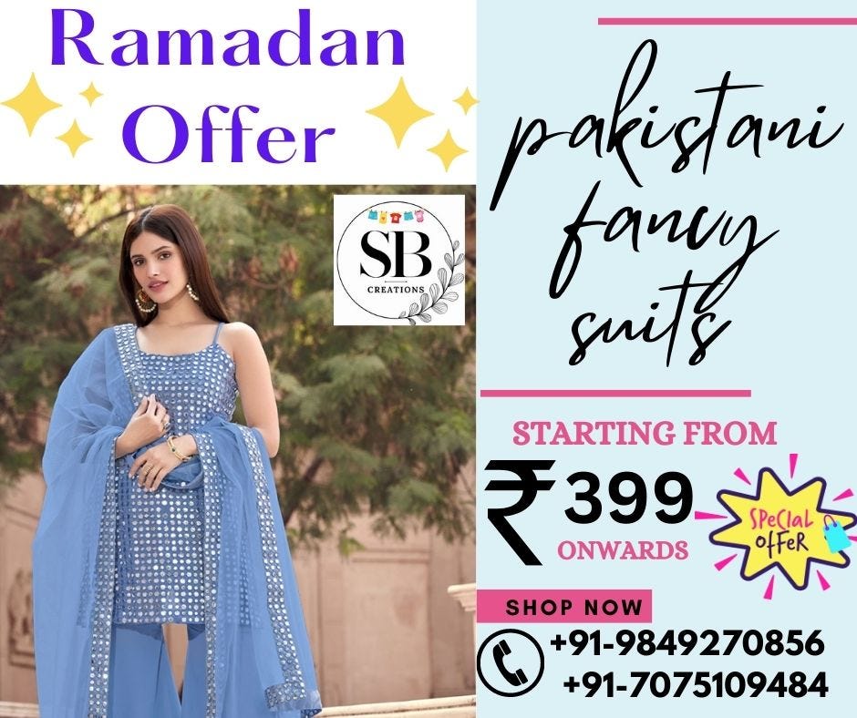 “Ramadan Offer “ Shop the latest Pakistani Suits online - SB Creations ...