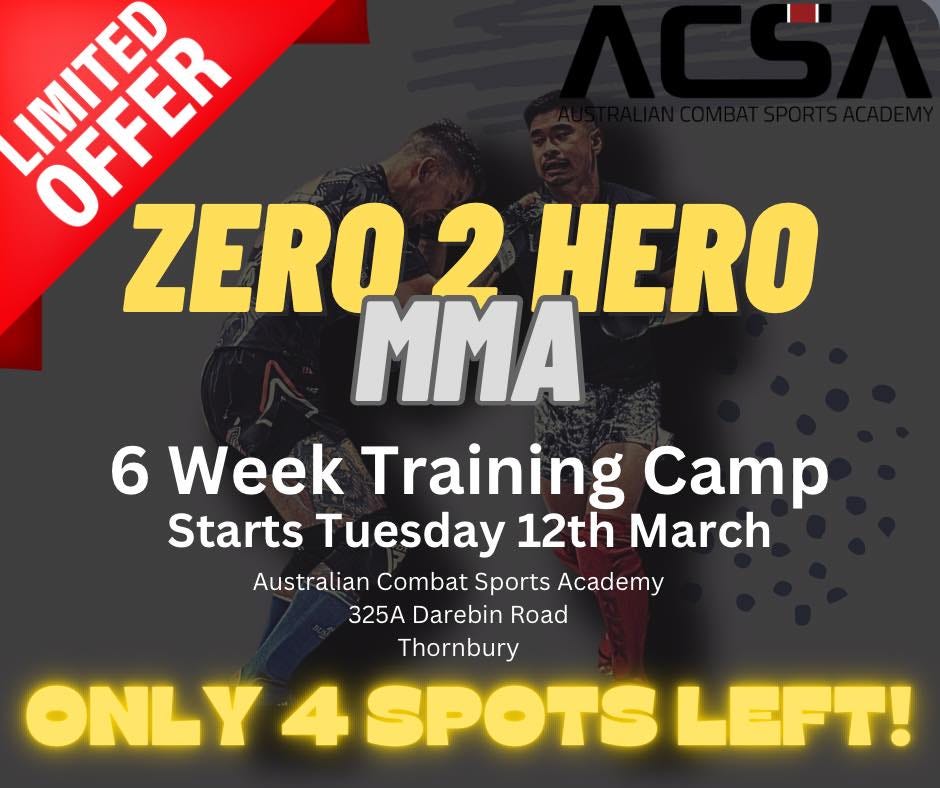 6 Weeks Mma Training Program In Melbourne — 12th March 2024 By Acsa