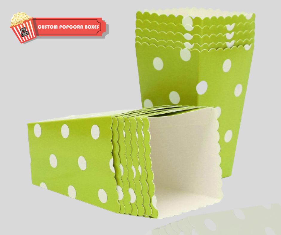 Custom Printed Polka Popcorn Boxes - Custom Popcorn Boxes - Medium