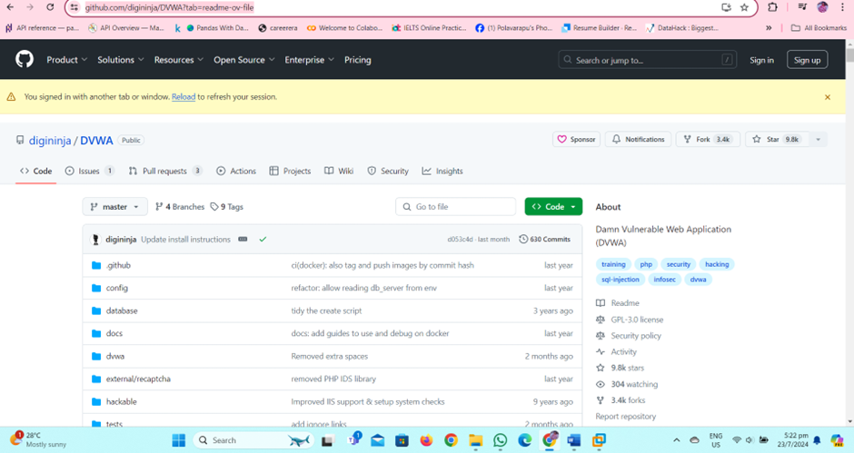 Installation of DVWA (Damn Vulnerable Web Application): | by Sai Swetha ...