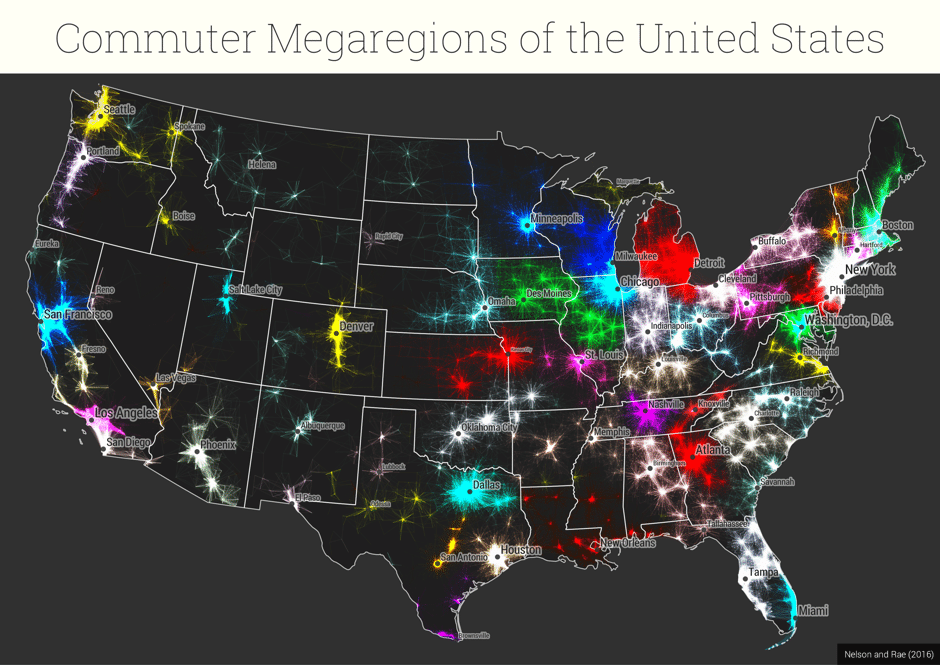 Five Maps That Reveal New Truths About America’s Megaregions | by ...