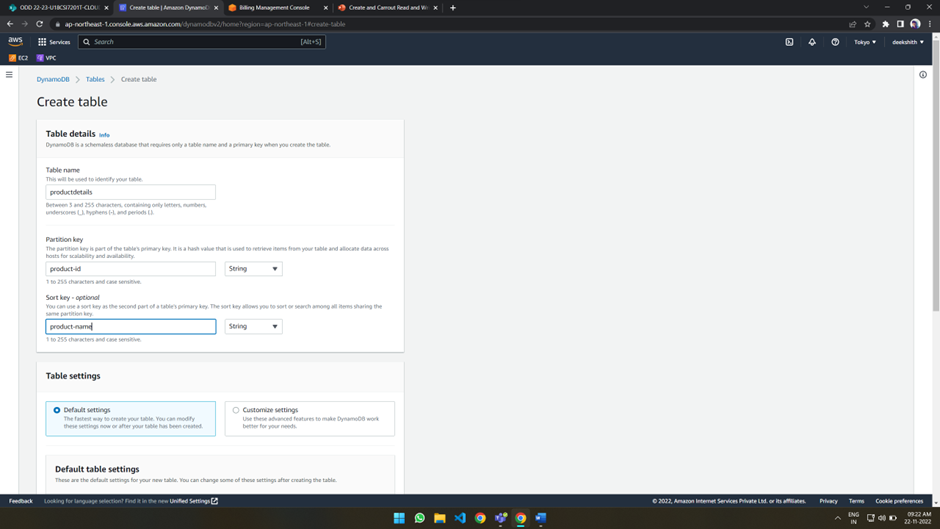 Create and Carryout Read and Write Operation in AWS Dynamo DB - Deekshith A - Medium