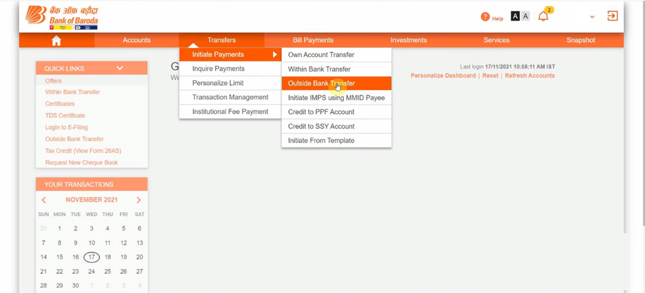 How to Transfer Funds to Alpyne using Bank of Baroda Net Banking | by ...