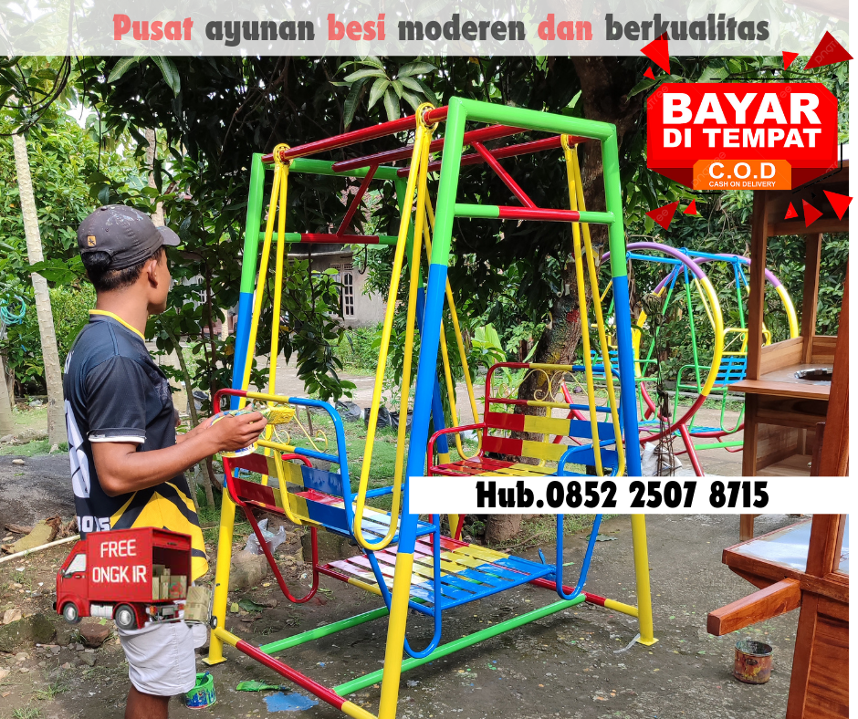 Hub 0852–2507–8715 TERBAIK ! ayunan besi depan rumah Dan mainan outdoor ...