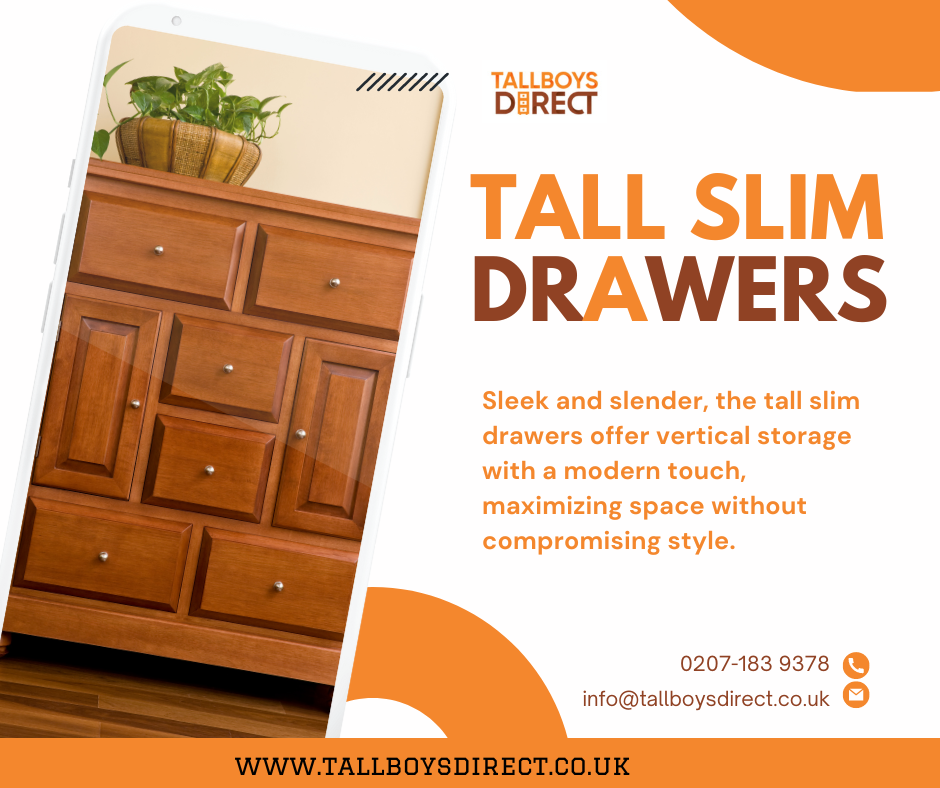 Tall Slim Drawers - Tallboys Direct - Medium