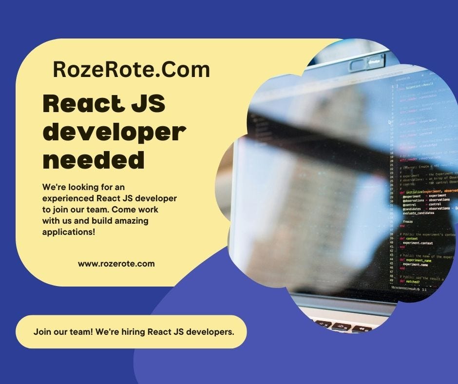 React Js Developer Jobs 2024. https://rozerote.com/react-js-developer… | by Rozerote | Apr, 2024 ...